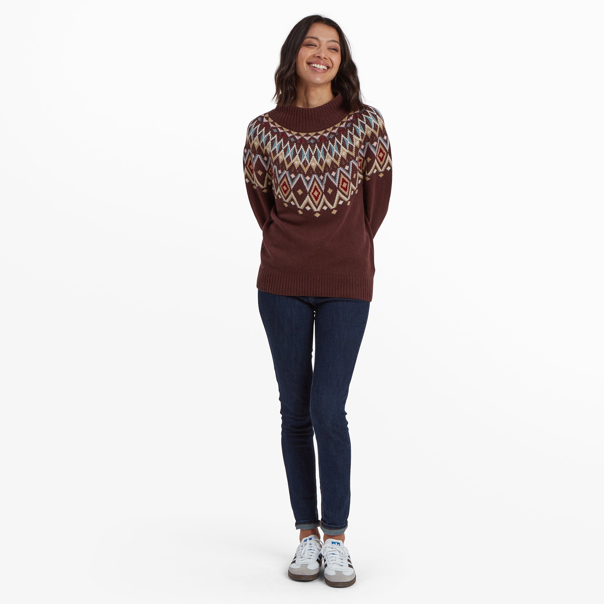 Womens Indu Neck Sweater Red | Sherpa Adventure Gear