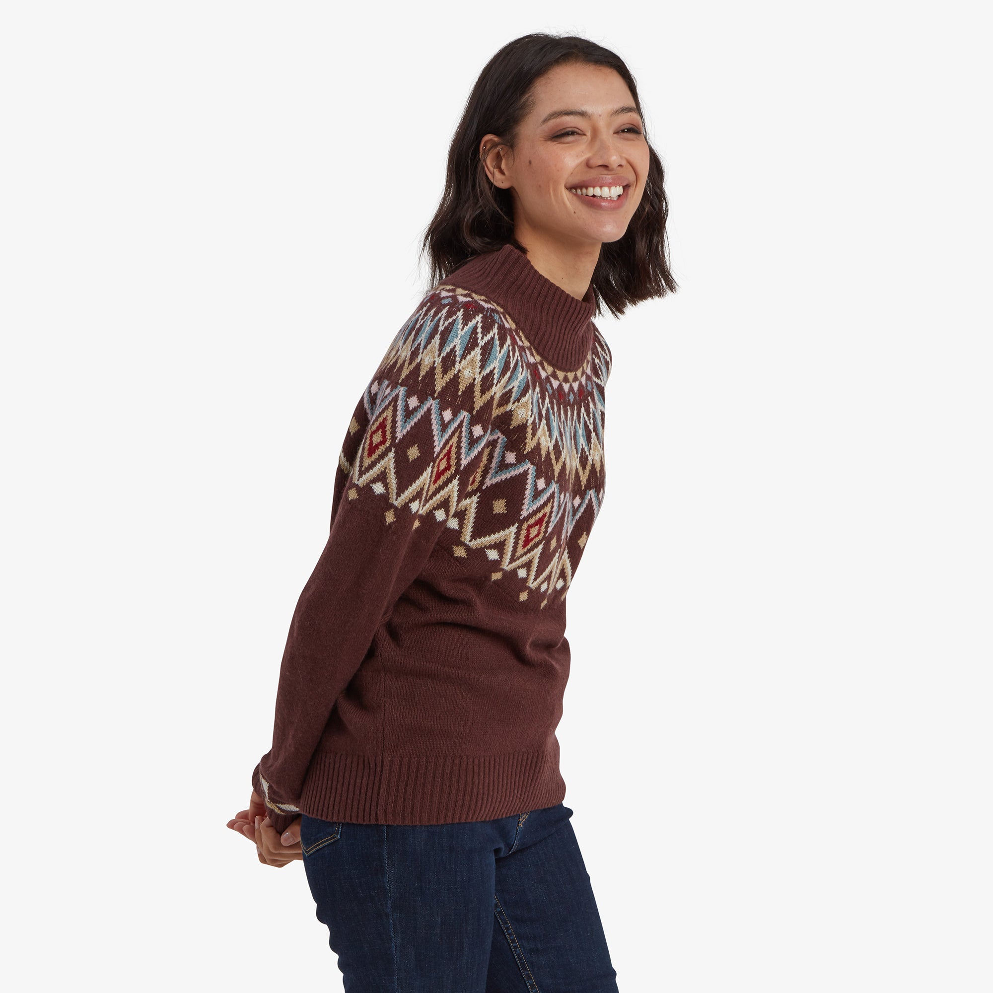 (取寄) シェルパ アドベンチャー ギア エコ モック ネック セーター Sherpa Adventure Gear Indu Eco Mock Neck Sweater  Merlot Womens Indu Neck Sweater Red | Sherpa Adventure Gear