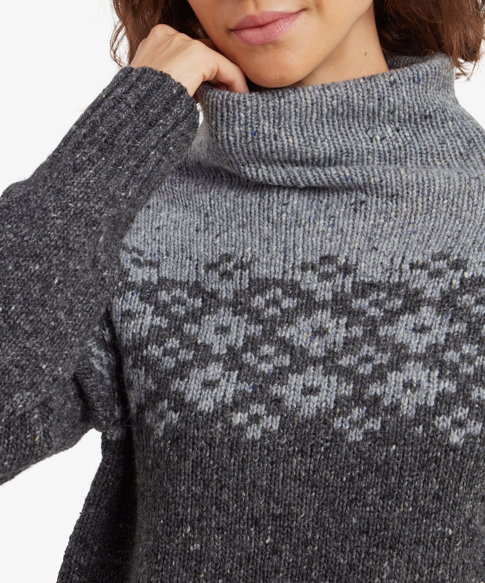 Women's Mandari Mock Neck Sweater Gray | Sherpa Adventure Gear